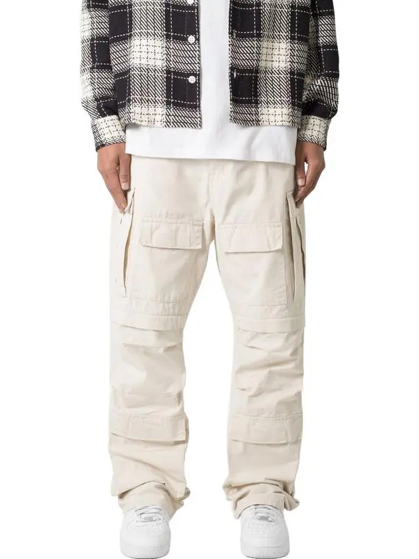 Mnml Ultra Baggy Cotton Cargo Pants - Off White