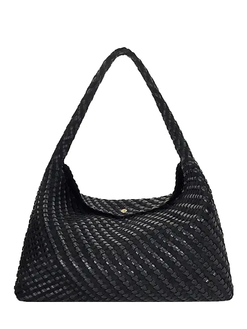 DUNE Extra-large Woven Shoulder Bag - Black Black Synthetic