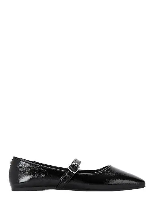 Kurt Geiger Nina Square-toe Patent-leather Ballet Flats - Black