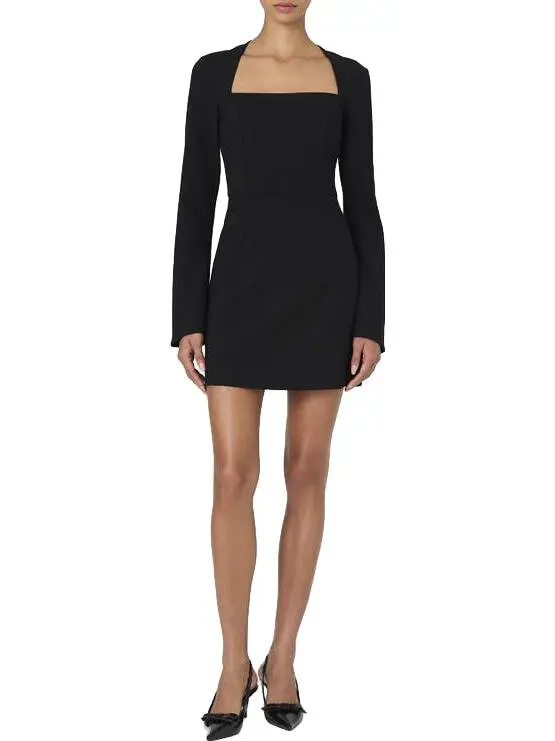 French Connection Whisper Long Sleeve Minidress - 02-black