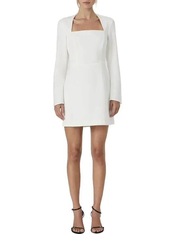 French Connection Whisper Long Sleeve Minidress - Summer White