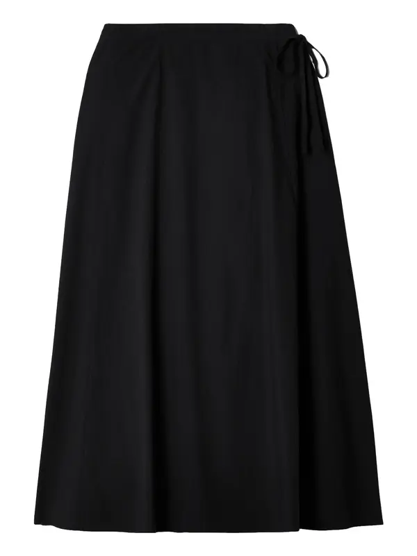 THE ROW Fleur Cotton-poplin Midi Skirt - Black
