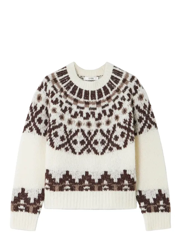 FRAME Fair Isle Alpaca-blend Sweater - Cream