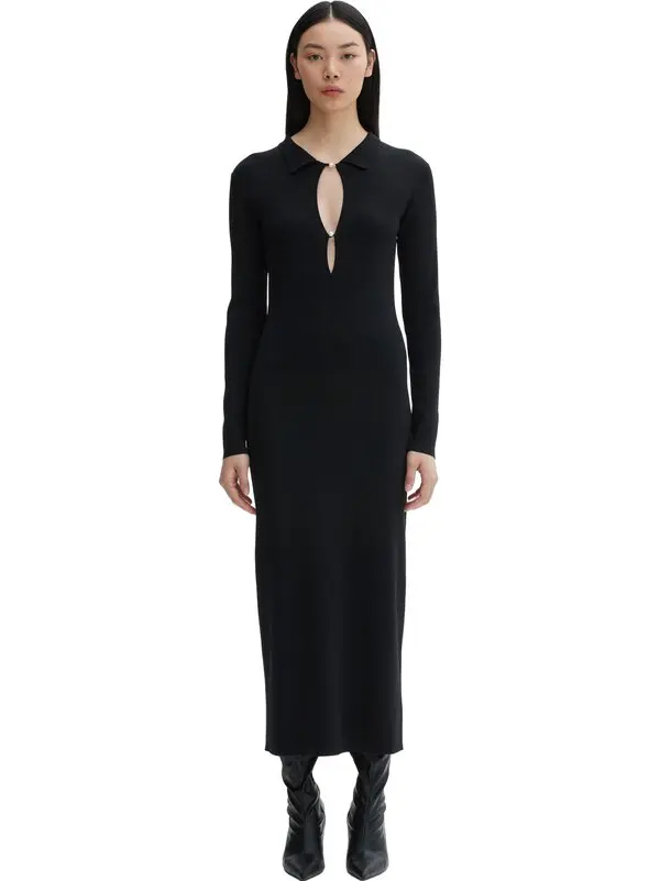 HOUSE OF DAGMAR Pearl Button Dress - Black