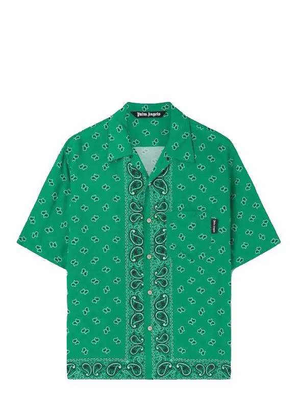 Palm Angels Paisley Bowling Shirt - Green