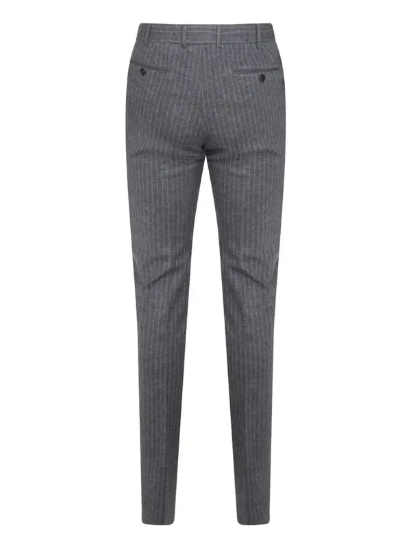 PT TORINO Pinstriped Tapered Trousers - Grey