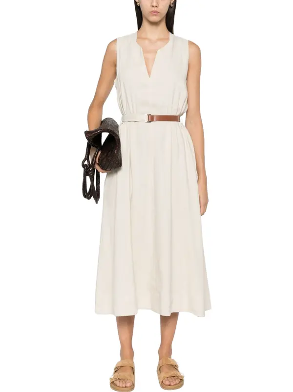 Lorena Antoniazzi Belted Midi Dress - Neutrals
