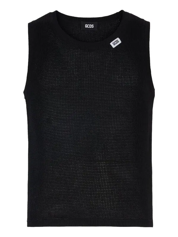 Gcds Knitted Tank Top - Black