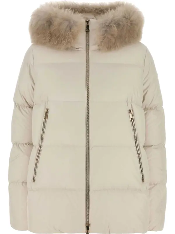 Moncler Laichefur Parka Coat - Neutrals