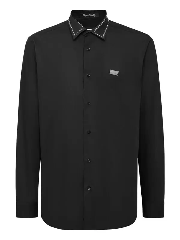 Philipp Plein Stud-embellished Cotton Shirt - Black
