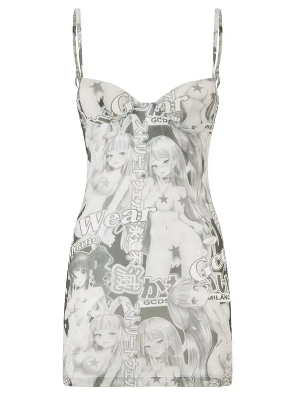 Gcds Hentai-print Mini Dress - White