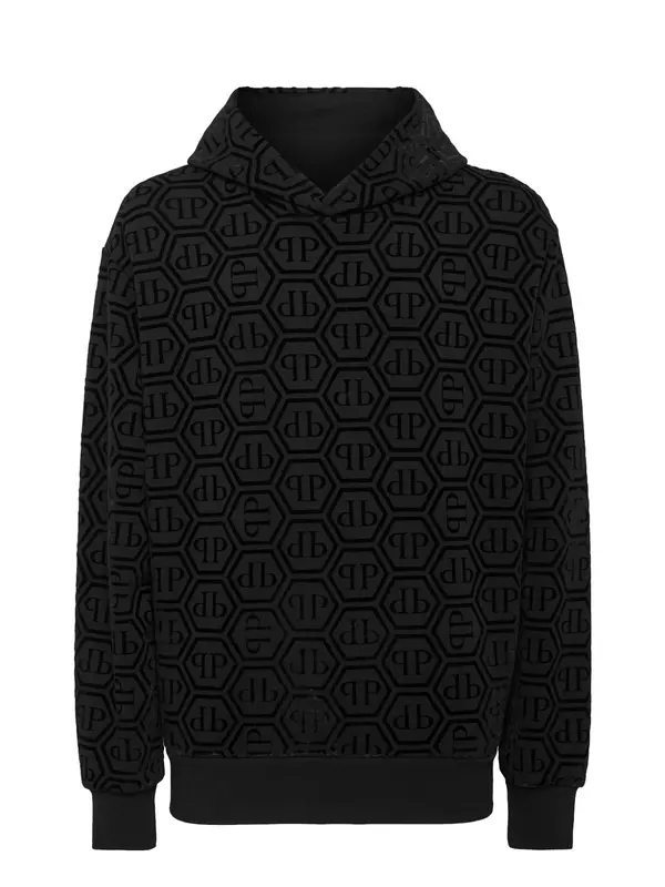 Philipp Plein Logo-flocked Hoodie - Black
