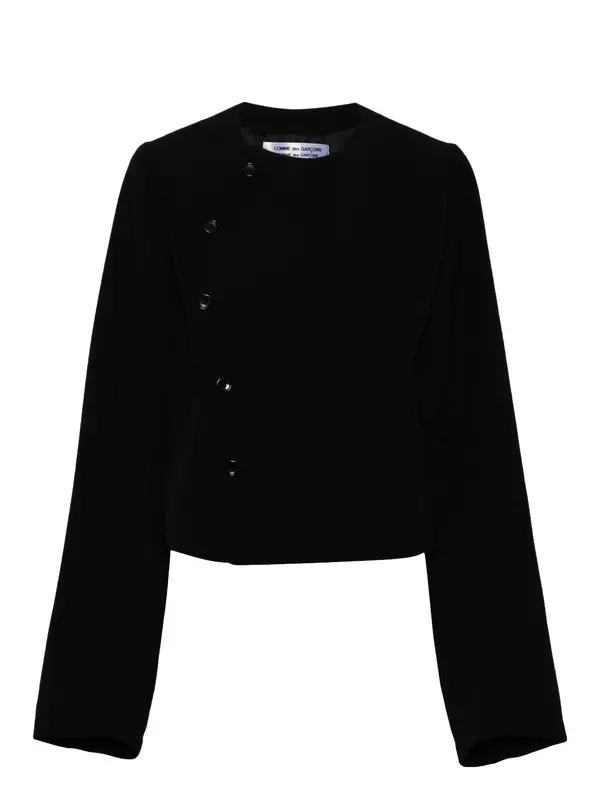 Comme Des Garçons Cut-out Wool Jacket - Black