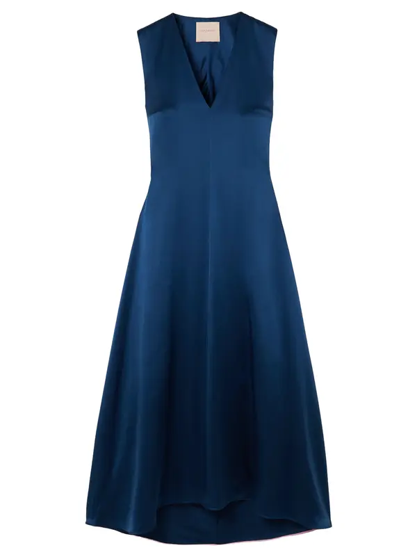 ROKSANDA Nuria Twisted Silk-satin Midi Dress - Blue
