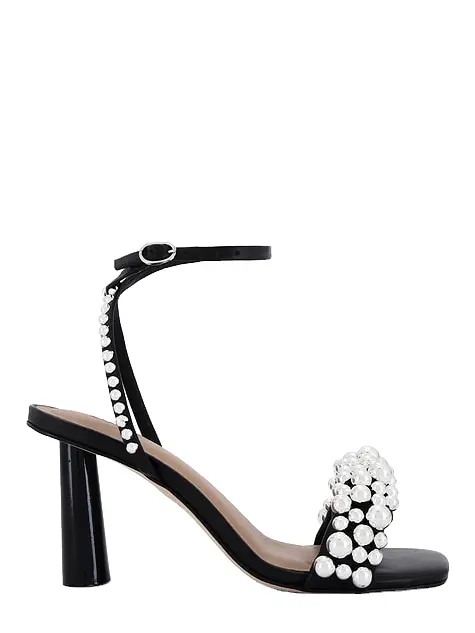 ARCH NYC The Ballies Puff Sling Heel - Black & Silver