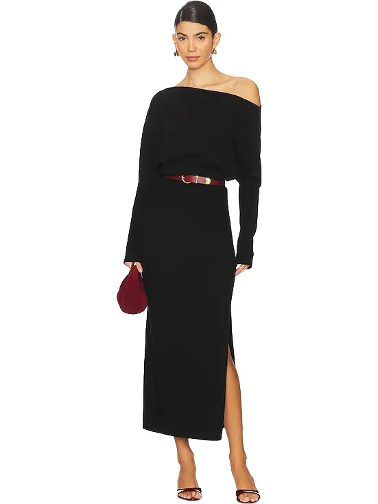 Simkhai Janese Off Shoulder Midi Dress - Black