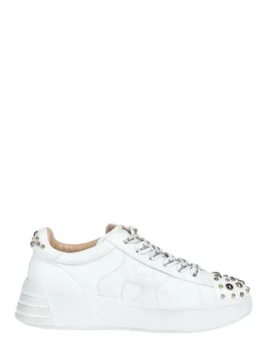 Hogan Leather Sneakers With Studs - White