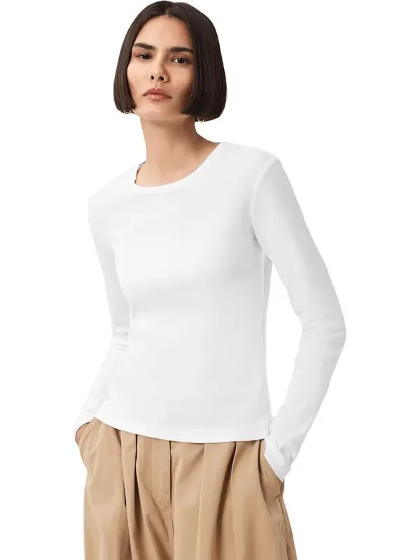 ALLSAINTS Stevie Slim-fit Long-sleeve T-shirt - White