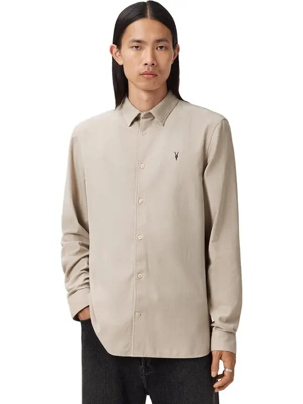 ALLSAINTS Birchwood Long Sleeve Shirt - Grey