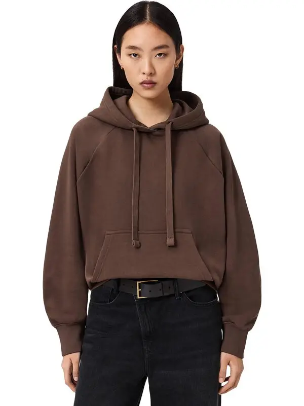 ALLSAINTS Talon Underground Sequin Oversized Hoodie - Brown