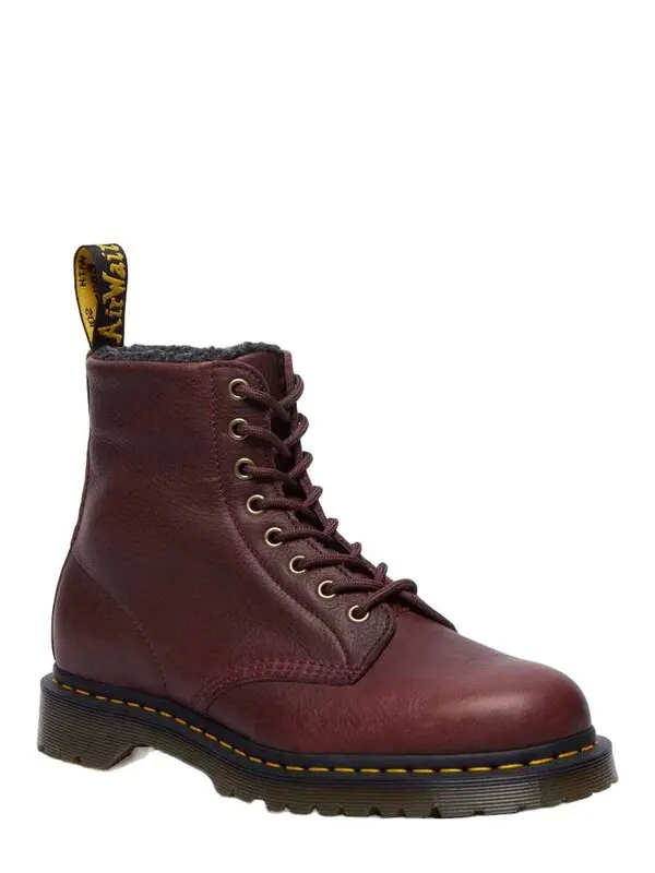Dr. Martens 1460 Faux Fur Lined Leather Boots - Red