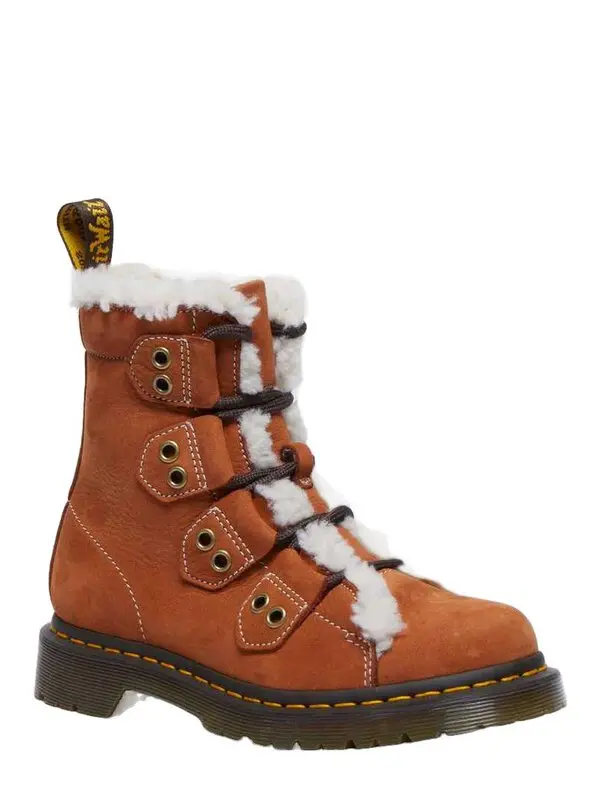 Dr. Martens 1460 Lace-to-toe Fur-lined Boots - Brown