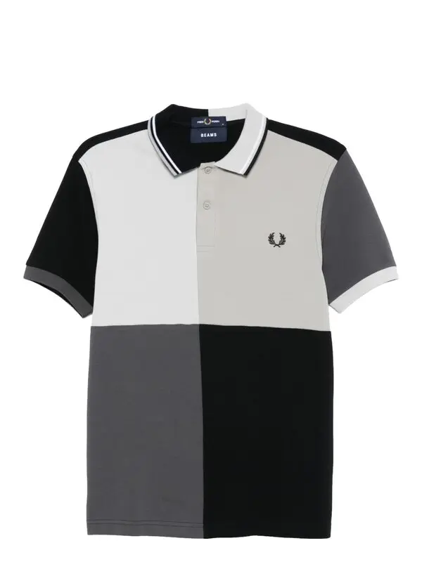 Fred Perry X Beams Colour-block Polo Shirt - Black