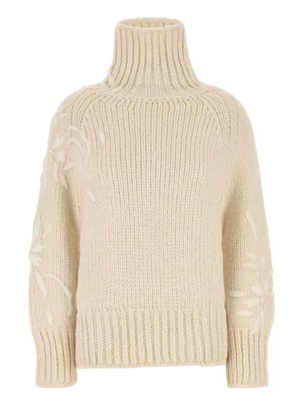 Ermanno Scervino Embroidered Alpaca-blend Jumper - Neutrals