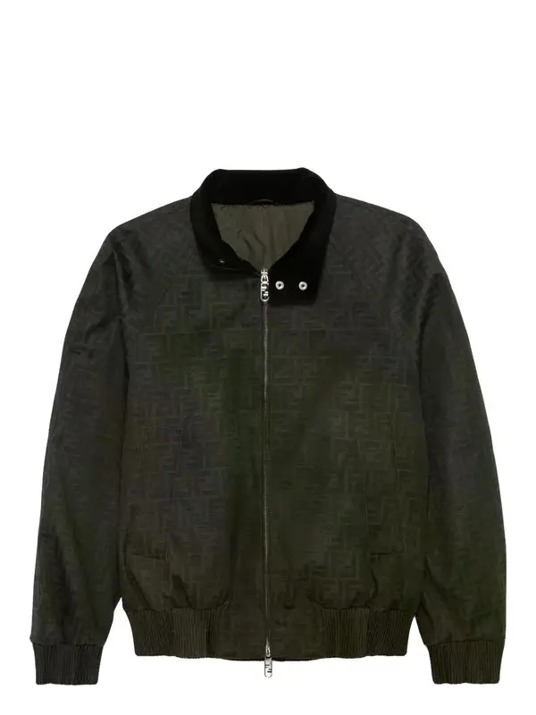 Fendi Ff-jacquard Bomber Jacket - Grey