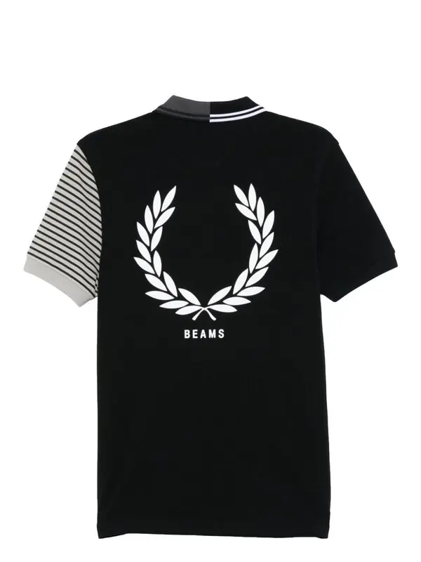 Fred Perry X Beams Striped Polo Shirt - Black