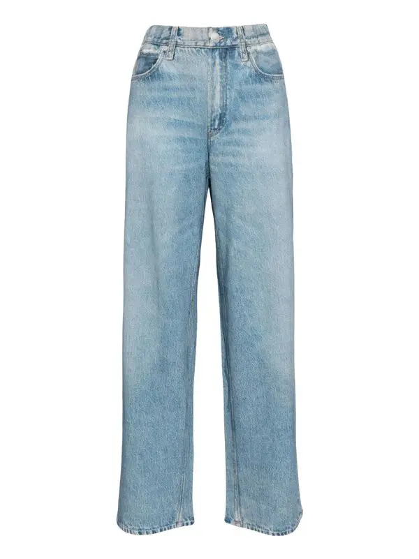 Rag & Bone Print Straight Trousers - Blue