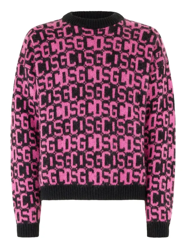 Gcds Intarsia-knit Logo Jumper - Black