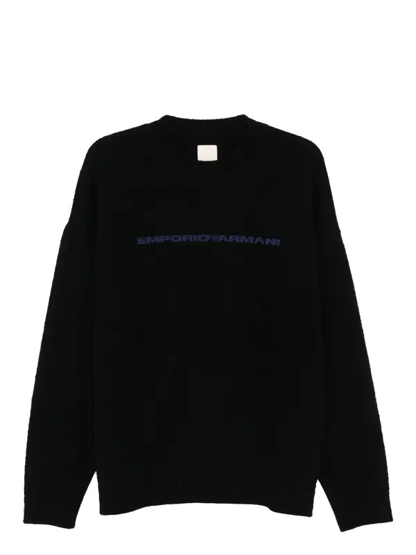 Emporio Armani Logo-print Sweater - Black