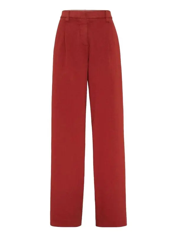 Brunello Cucinelli Cotton Mid-rise Pants - Red
