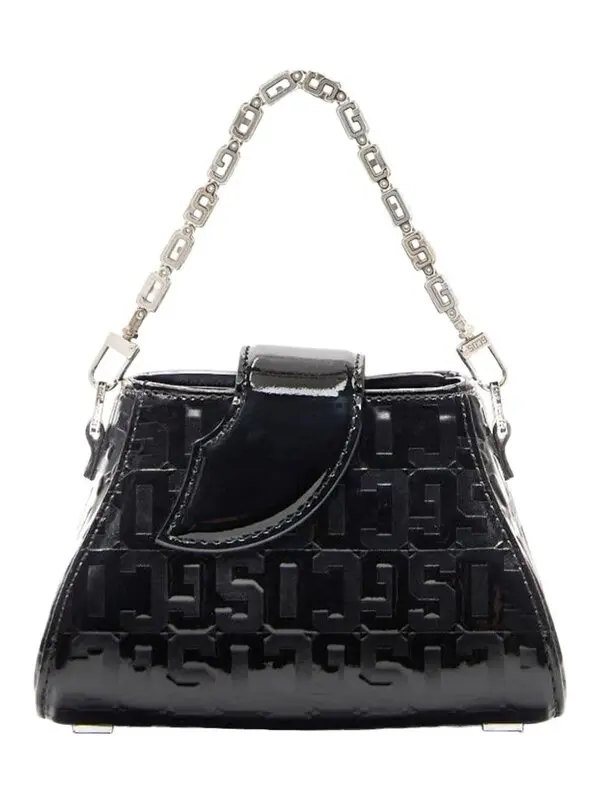 Gcds Comma Patent Monogram Mini Bag - Black