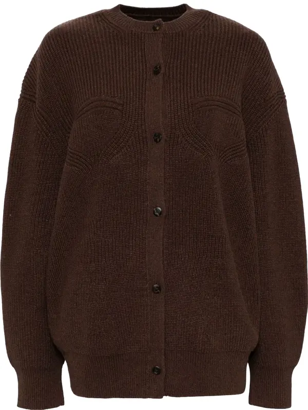 JNBY Collarless Cardigan - Brown