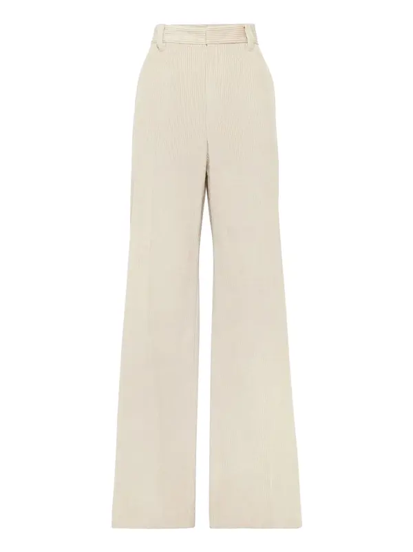 Brunello Cucinelli Corduroy Wide-leg Trousers - Neutrals