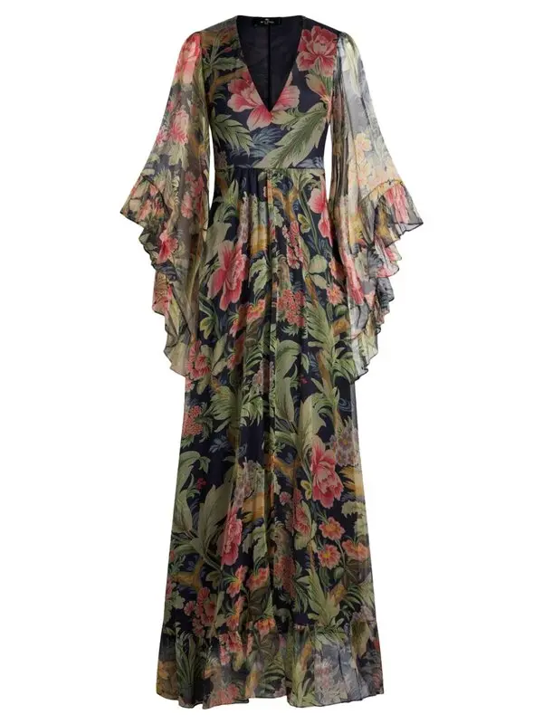 Etro Floral-print Maxi Dress - Green