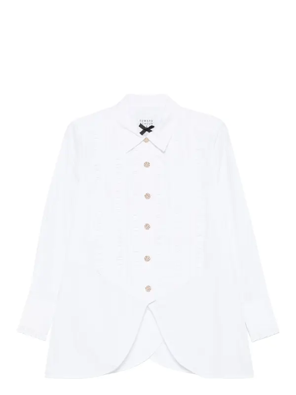 EDWARD ACHOUR PARIS Ruffle-detail Shirt - White