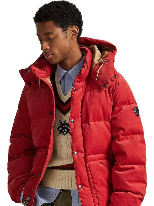 Ralph Lauren The Wainwright Corduroy Down Jacket - Spring Red