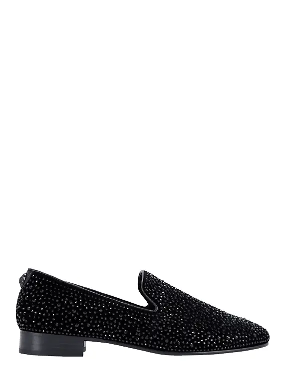 Kurt Geiger Crystal-embellished Woven Loafers - Black