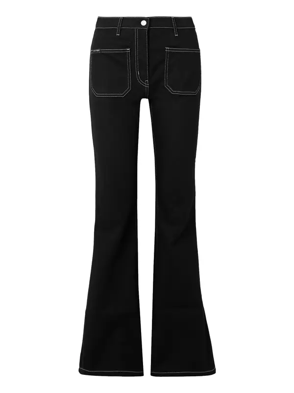 COURREGES Low-rise Flared Jeans - Dark Denim