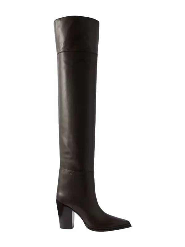 JIMMY CHOO Cece 80 Leather Over-the-knee Boots - Brown