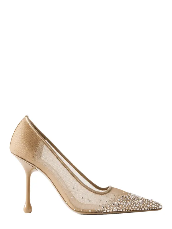 JIMMY CHOO Ixia Crystal-embellished Pumps - Gold