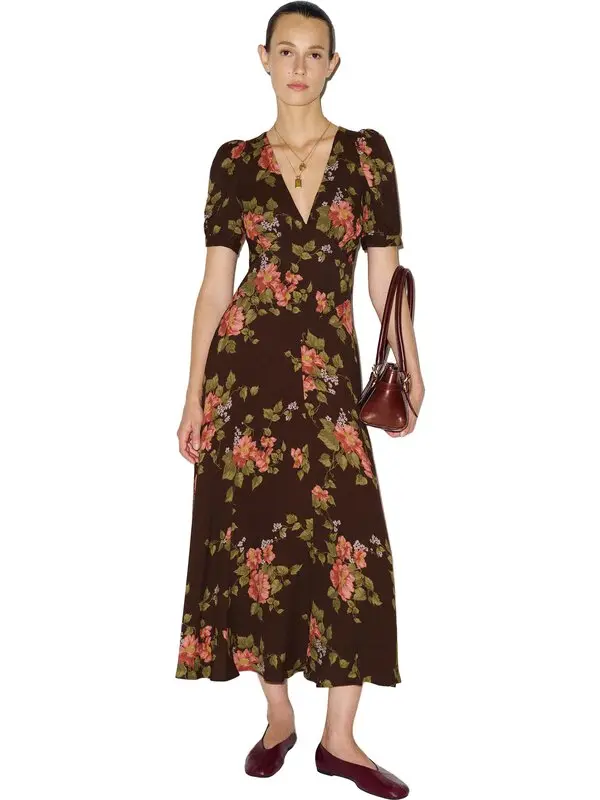 REFORMATION Petites Naira Dress - Brown