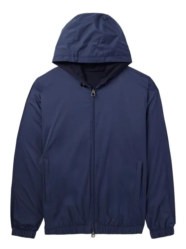 Loro Piana Reversible Storm System® And Cashmere Zip-up Hooded Jacket - Blue