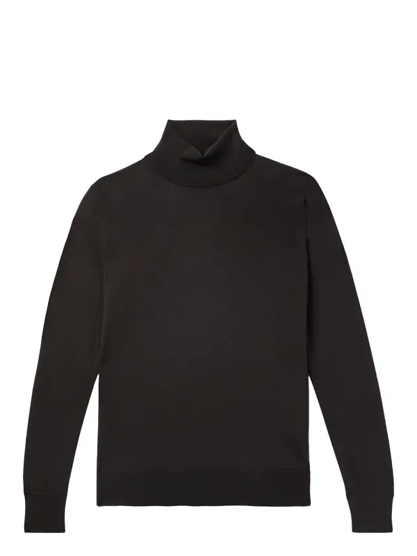 Zegna Cashmere And Silk-blend Rollneck Sweater - Brown