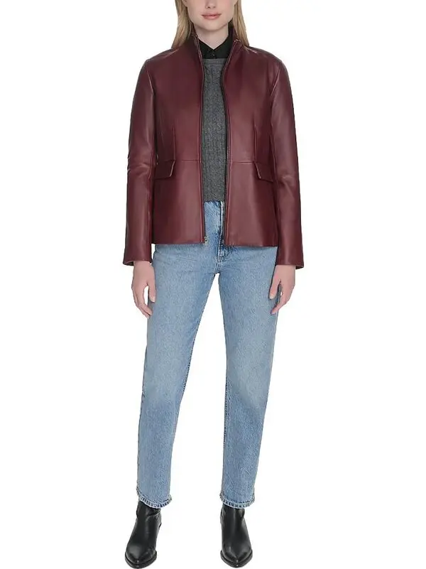 Cole Haan Leather Jacket - Burgundy