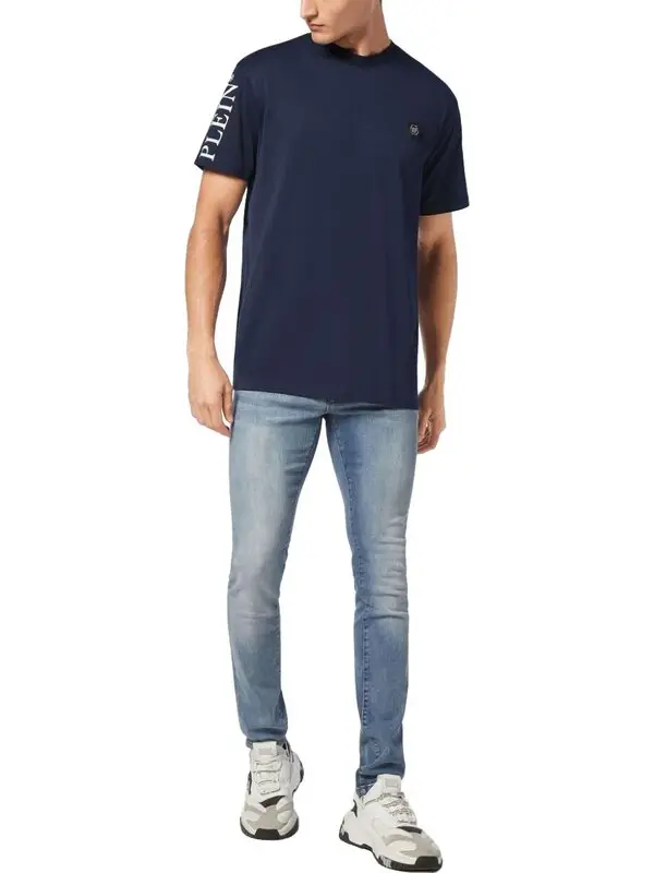 Philipp Plein Logo-patch Cotton T-shirt - Blue
