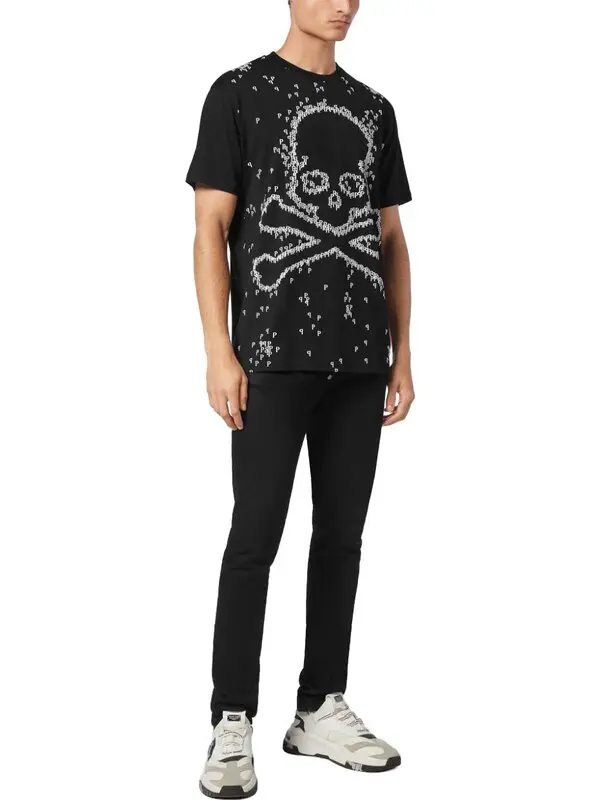 Philipp Plein Skull&bones Cotton T-shirt - Black